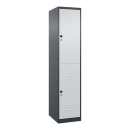 C+P Doppelstock-Spind Classic PLUS, 1 Abteil, 1850x400x500mm, 7016/7035 Verschluss Sicherheits-Drehriegel ; C + P M&ouml;belsysteme (080300-12|S10011)