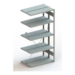 META Steckregal Anbauregal S3 CLIP 230 DAR 2000 x 1000 x 300 mm lichtgrau + 2 x 5 Böden (180854)
