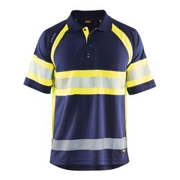 BLAKLÄDER Blakläder Warnschutz Polo-Shirt, marineblau / gelb, Unisex-Größe: 2XL (333810518933XXL)