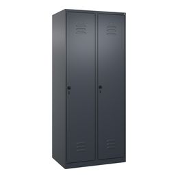 C+P Spind Classic PLUS, 2 Abteile, 1850x800x500mm, 7016/7016 Verschluss Sicherheits-Drehriegel 4 Garderobenhaken ; C + P M&ouml;belsysteme (080000-22|S10010)