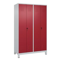 C+P PSA Doppel-Spind Classic PLUS, Füße, 4 Abteile, 1950x1200x500mm, 7035/3003 Verschluss Sicherheits-Drehriegel ; C + P Möbelsysteme (080012-40P|S10007)
