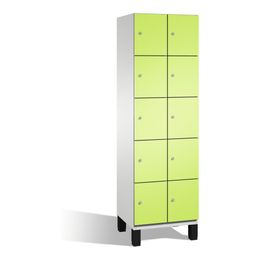 C+P Fächerschrank Cambio auf Füßen, 10 Fächer, H1980xB600xT525mm Front Viridingrün Korpus Lichtgrau ; C + P Möbelsysteme (45104-20|S10021)