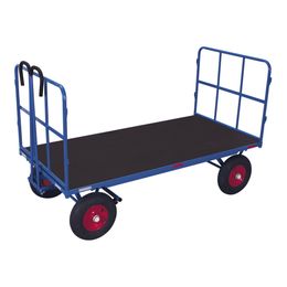 VARIOFIT Handpritschenwagen mit 2 Rohrgitterw&auml;nden Luftbereifung 1.140 x 800 mm Traglast 1.000 kg (zu-42132)