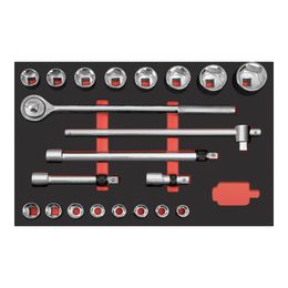 Kraftwerk 3/4" Steckschlüssel-Einlage PRO LINE EVA 60x40 cm 21-tlg. (105.502.030)