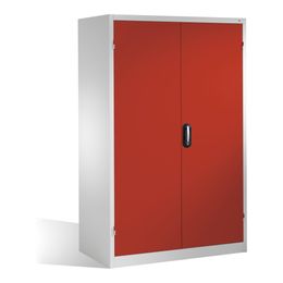 C+P Schwerlast-Werkzeugschrank XXL mit Dreht&uuml;ren, innen 4 B&ouml;den, H1950xB1200xT800mm Front Rubinrot Korpus Lichtgrau ; C + P M&ouml;belsysteme (8934-052|S10107)
