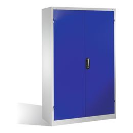C+P Schwerlast-Werkzeugschrank mit Dreht&uuml;ren, innen 4 B&ouml;den, H1950xB1200xT500mm Front Enzianblau Korpus Lichtgrau ; C + P M&ouml;belsysteme (8931-052|S10280)