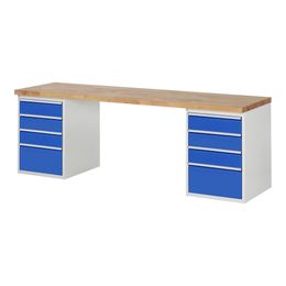 Rau Werkbank Modell 7510 mit 8 Schubladen BxTxH 2500x700x840mm (03-7510A3-257B4S.11)