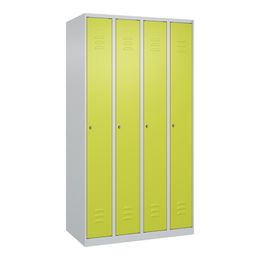 C+P Spind Classic PLUS, 4 Abteile, 1850x1000x500mm, 7035/0024 Verschluss Zylinderschloss 3 Garderobenhaken ; C + P M&ouml;belsysteme (080000-49|S10020)