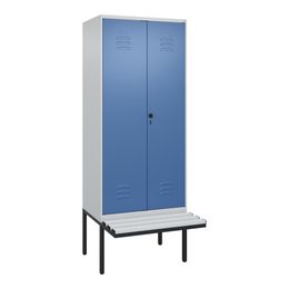 C+P PSA Doppel-Spind Classic PLUS, Bank, 2 Abteile, 2120x800x815mm, 7035/5023 Verschluss Sicherheits-Drehriegel Sitzbanktyp auskragend Material Sitzfl (0800427-22P|S10035)