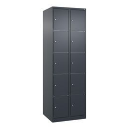 C+P Schlie&szlig;fachschrank Classic PLUS, 2 Abteile, 1850x600x500mm, 7016/7016 Innenh&ouml;he Gefach oben (oberes 365 mm Front RAL 7016 Anthrazitgrau ; C + P M&ouml; (080000-205|S10010)