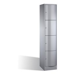 C+P Schließfachschrank Resisto, 4 Fächer, H1950xB396xT540mm Weißaluminium ; C + P Möbelsysteme (8470-172|S10027)