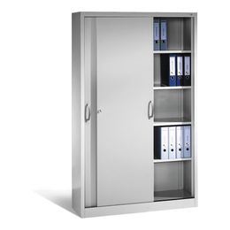 C+P Aktenschrank Acurado mit Schiebetüren, 5 Ordnerhöhen, H1950xB1200xT400mm Weißaluminium ; C + P Möbelsysteme (2040-00|S10175)