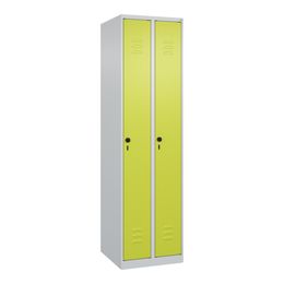 C+P Spind Classic PLUS, 2 Abteile, 1850x500x500mm, 7035/0024 Verschluss Sicherheits-Drehriegel 3 Garderobenhaken ; C + P M&ouml;belsysteme (080000-29|S10009)