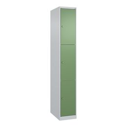 C+P Schlie&szlig;fachschrank Classic PLUS, 1 Abteil, 1850x300x500mm, 7035/6011 Innenh&ouml;he Gefach oben (oberes 599 mm Front RAL 6011 Resedagr&uuml;n ; C + P M&ouml;bels (080000-103|S10006)