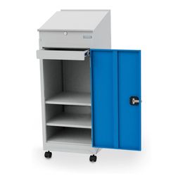 Bedrunka+Hirth Fl&uuml;gelt&uuml;renschrank 105 mit Rolluntersatz und Pultaufsatz 105 BxTxH 500x500x1315 mm (04.105K)