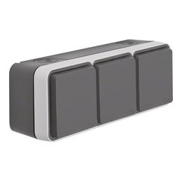 Berker SCHUKO-Steckdose 3fach Klappdeck. lichtgrau 47733515)