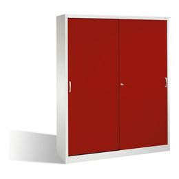 C+P Aktenschrank Acurado mit Schiebet&uuml;ren, 2 x 5 Ordnerh&ouml;hen, H1950xB1600xT400mm Front Rubinrot Korpus Lichtgrau ; C + P M&ouml;belsysteme (2140-00|S10114)