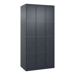 C+P Schlie&szlig;fachschrank Classic PLUS, 3 Abteile, 1850x900x500mm, 7016/7016 Innenh&ouml;he Gefach oben (oberes 453 mm Front RAL 7016 Anthrazitgrau ; C + P M&ouml; (080000-304|S10010)