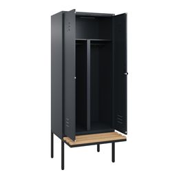 C+P PSA Doppel-Spind Classic PLUS, Bank, 2 Abteile, 2120x800x815mm, 7016/7016 Verschluss Sicherheits-Drehriegel Sitzbanktyp auskragend Material Sitzfl (0800427-22P|S10012)