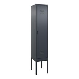 C+P Spind Classic PLUS, Gestell, 1 Abteil, 2120x400x500mm, 7016/7016 Verschluss Sicherheits-Drehriegel 4 Garderobenhaken ; C + P M&ouml;belsysteme (0800307-12|S10012)