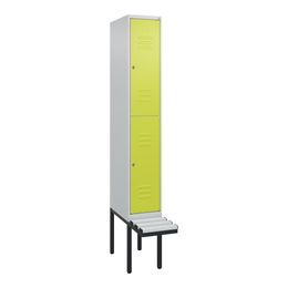 C+P Doppelstock-Spind Classic PLUS, Bank, 1 Abteil, 2120x300x815mm, 7035/0024 Verschluss Zylinderschloss Sitzbanktyp auskragend Material Sitzfl&auml;che Ku (0803407-10|S10025)