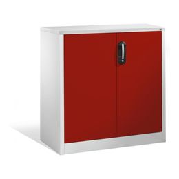 C+P Akten-Sideboard Acurado mit Dreht&uuml;ren, 2 Ordnerh&ouml;hen, H1000xB930xT500mm Front Rubinrot Korpus Lichtgrau ; C + P M&ouml;belsysteme (9286-1200|S10299)