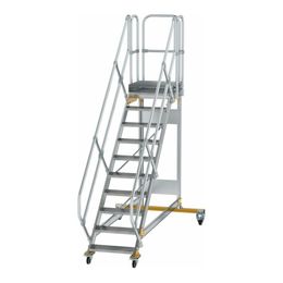 MUNK Aluminium-Plattformtreppe fahrbar 45° 10 Stufen (600770)