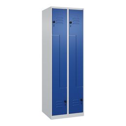 C+P Z-Spind Classic PLUS, 4 F&auml;cher, 1850x600x500mm, 7035/5010 Verschluss Sicherheits-Drehriegel ; C + P M&ouml;belsysteme (080003-204|S10024)