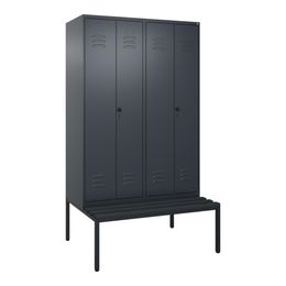 C+P PSA Doppel-Spind Classic PLUS, Bank, 4 Abteile, 2120x1200x815mm, 7016/7016 Verschluss Sicherheits-Drehriegel Sitzbanktyp untergebaut Material Sitz (0800527-40P|S10042)