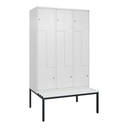 C+P Z-Spind Classic PLUS, Bank, 6 F&auml;cher, 2120x1200x815mm, 9016/9016 Verschluss Zylinderschloss Sitzbanktyp untergebaut Material Sitzfl&auml;che Kunststoff (0800537-326|S10059)