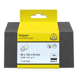 Klingspor SK 700 A Schleifklotz, Korund Korn 60 89 x 125 x 25 mm, SB-verpackt im Reiter (367321)