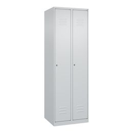 C+P Spind Classic PLUS, 2 Abteile, 1850x600x500mm, 7035/7035 Verschluss Zylinderschloss 3 Garderobenhaken ; C + P M&ouml;belsysteme (080000-20|S10022)