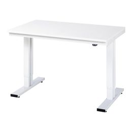 Rau Werktisch adlatus 300 elektrisch h&ouml;henverstellbar Arbeitsplatte mit Melaminharzbeschichtung 1250 mm x 800 mm (08-WT-125-080-M)