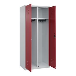 C+P Schwarz-Wei&szlig;-Spind Classic PLUS, 2 Abteile, 1850x800x500mm, 7035/3003 Verschluss Sicherheits-Drehriegel ; C + P M&ouml;belsysteme (080002-22|S10024)