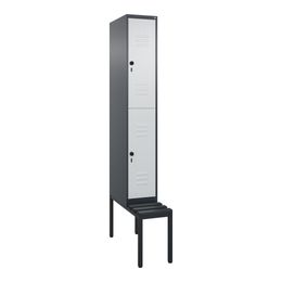 C+P Doppelstock-Spind Classic PLUS, Bank, 1 Abteil, 2120x300x815mm, 7016/7035 Verschluss Sicherheits-Drehriegel Sitzbanktyp untergebaut Material Sitzf (0803507-10|S10118)