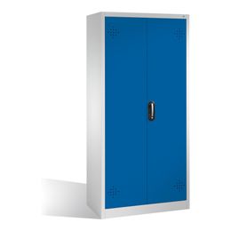 C+P Umweltschrank mit Drehtüren, 4 Polyethylen-Wannen, H1950xB930xT500mm Front Enzianblau Korpus Lichtgrau ; C + P Möbelsysteme (8921-316|S10127)