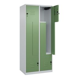 C+P Z-Spind Classic PLUS, 4 F&auml;cher, 1850x800x500mm, 7035/6011 Verschluss Sicherheits-Drehriegel ; C + P M&ouml;belsysteme (080003-224|S10024)
