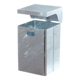 Schake Abfallbehälter 40l, H 440 mm x B 310 mm x T 310 mm montiert + Standpfosten Ø 60 x 1300 mm (4136)