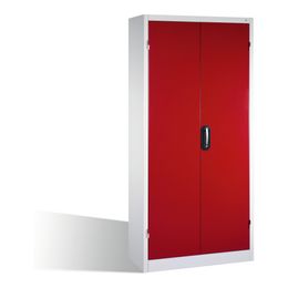 C+P Schwerlast-Werkzeugschrank mit Dreht&uuml;ren, innen 4 B&ouml;den, H1950xB930xT400mm Front Rubinrot Korpus Lichtgrau ; C + P M&ouml;belsysteme (8920-052|S10206)