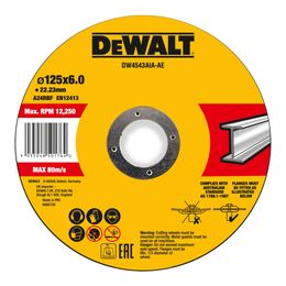 Dewalt High Performance Schruppscheibe 125x6x22,23mm Metall Typ 42 (gekr&ouml;pft) DW4543AIA-AE)