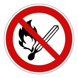 EICHNER Verbotsschild Feuer, offenes Licht und Rauchen Verboten 20 cm PVC (9225-10030-020)