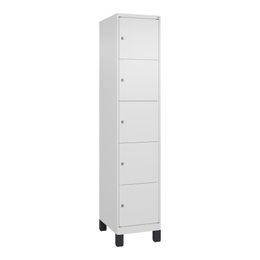 C+P Schlie&szlig;fachschrank Classic PLUS, F&uuml;&szlig;e, 1 Abteil, 1950x400x500mm, 9016/9016 Innenh&ouml;he Gefach oben (oberes 365 mm Front RAL 9016 Verkehrswei&szlig; ; C + (080010-125|S10017)
