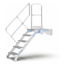 Zarges LM-Treppe mit Plattform 45&deg; 19 Stufen, 1000 mm breit, H&ouml;he 4.08 m (40155478)