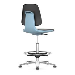 bimos Arbeitsstuhl Labsit mit Gleiter Sitzhöhe 520-770 mm PU-Schaum Sitzschale blau (9121-2000-3277-525)