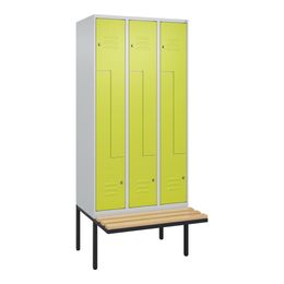 C+P Z-Spind Classic PLUS, Bank, 6 F&auml;cher, 2120x900x815mm, 7035/0024 Verschluss Zylinderschloss Sitzbanktyp auskragend Material Sitzfl&auml;che Buche-Hartho (0800437-306|S10025)