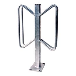 Schake Einzelparker zum Aufdübeln, Haltebügel aus 12 mm Rundstahl, Standrohr 40x40 mm, Höhe 500 mm Überflur, zweiseitig (421_54)