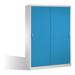 C+P Werkzeugschrank mit Schiebetüren, innen 2 x 4 Böden, H1950xB1600xT500mm Front Lichtblau Korpus Lichtgrau ; C + P Möbelsysteme (2159-00|S10102)