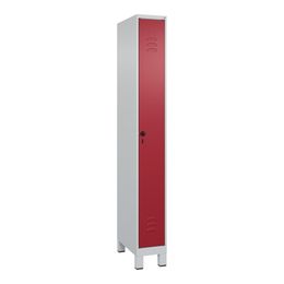 C+P Spind Classic PLUS, F&uuml;&szlig;e, 1 Abteil, 1950x250x500mm, 7035/3003 Verschluss Sicherheits-Drehriegel 3 Garderobenhaken ; C + P M&ouml;belsysteme (080010-19|S10001)