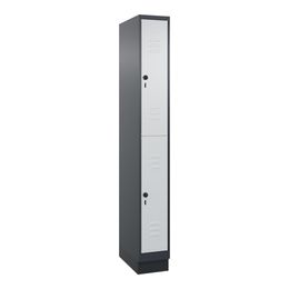 C+P Doppelstock-Spind Classic PLUS, Sockel, 1 Abteil, 1950x250x500mm, 7016/7035 Front RAL 7035 Lichtgrau ; C + P M&ouml;belsysteme (080320-19|S10013)