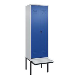 C+P PSA Doppel-Spind Classic PLUS, Bank, 2 Abteile, 2120x600x815mm, 7035/5010 Verschluss Sicherheits-Drehriegel Sitzbanktyp auskragend Material Sitzfl (0800427-20P|S10033)